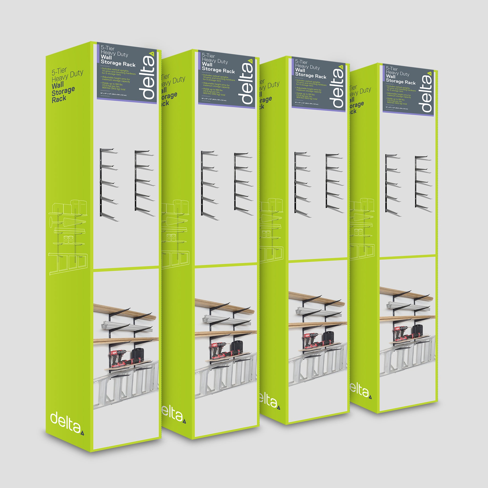 5-Tier Heavy Duty Storage Rack (4-Pack) – Delta Cycle